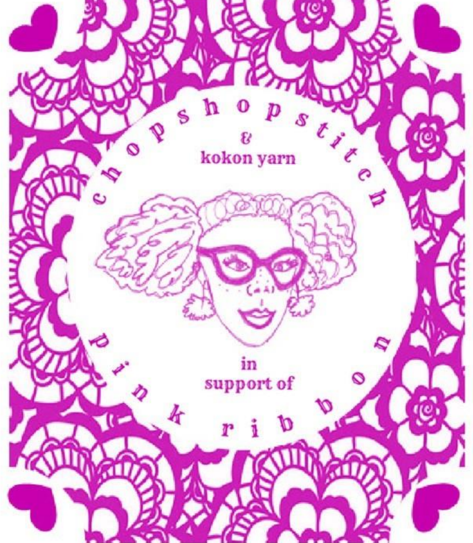 ChopShopStitch & Kokon Yarn PINK Ribbon Kit and Tote Bag– Black ...